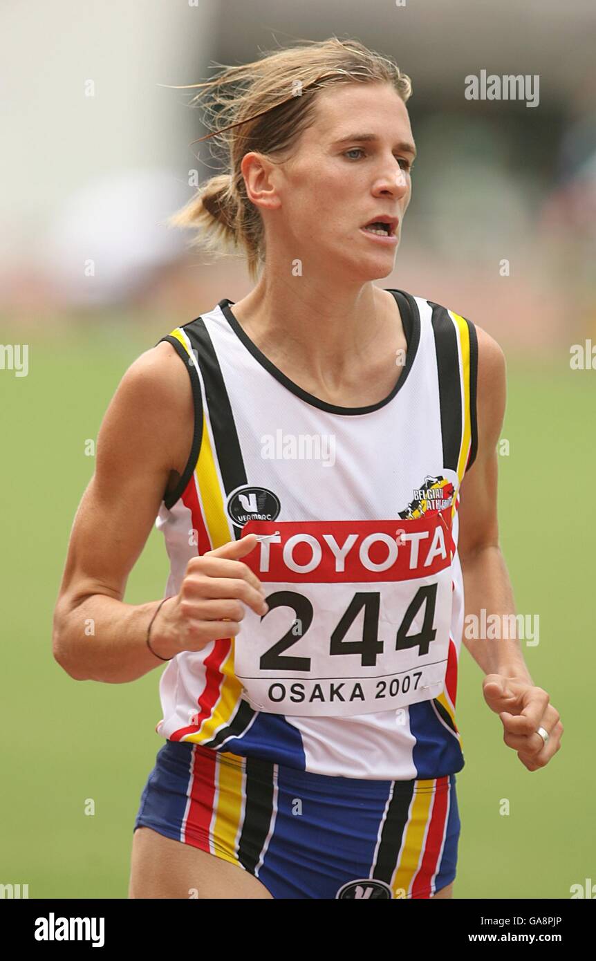 Belgium's Stephanie de Croock in action in the 3000 Metres Steeplechase ...