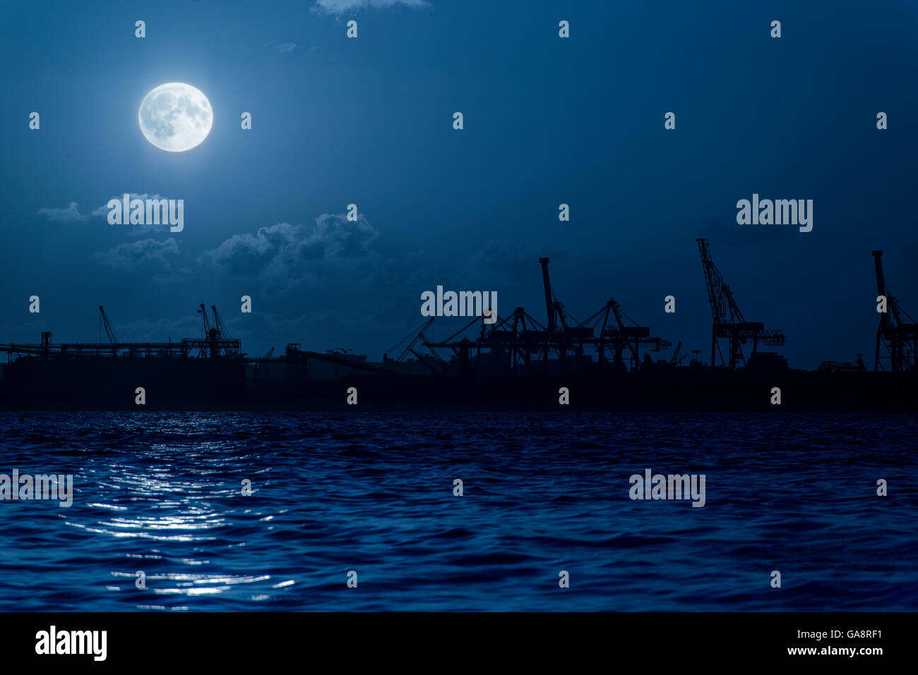 Cargo ship and moon hi-res stock photography and images - Alamy
