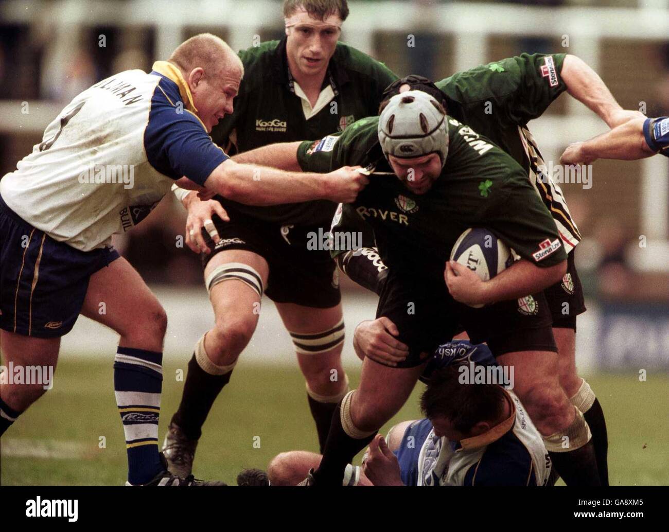 Leeds tykes kris fullman tackles london irishs mike worsley hi-res ...