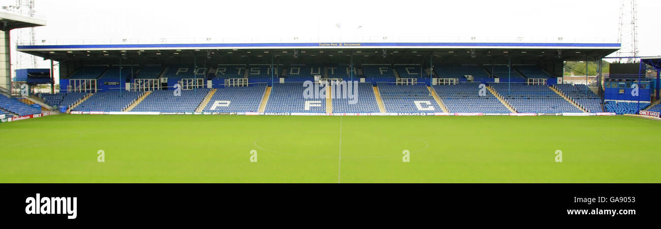 A general view of Fratton Park, home of Portsmouth, showing the North ...