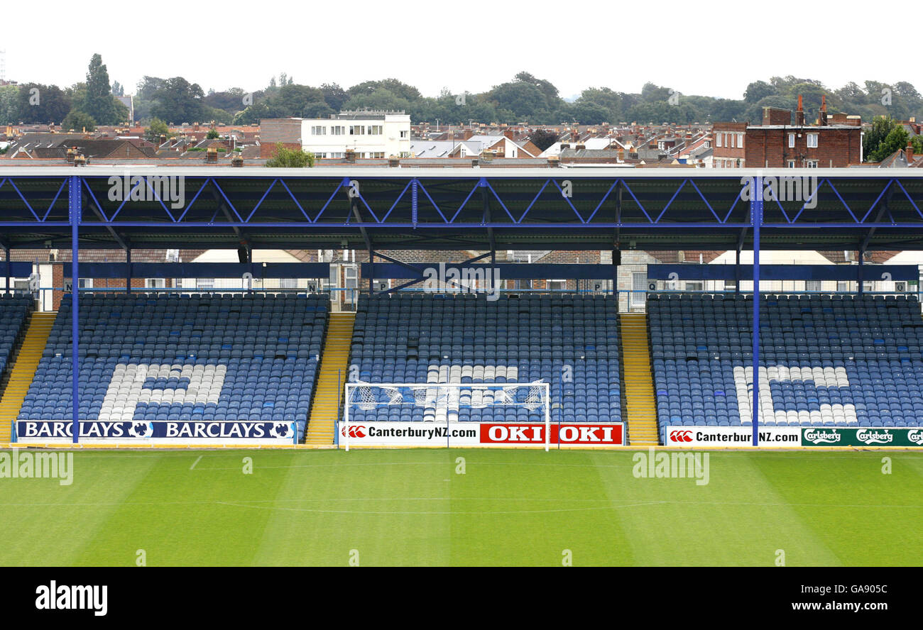 A general view of Fratton Park, home of Portsmouth, showing the Milton ...