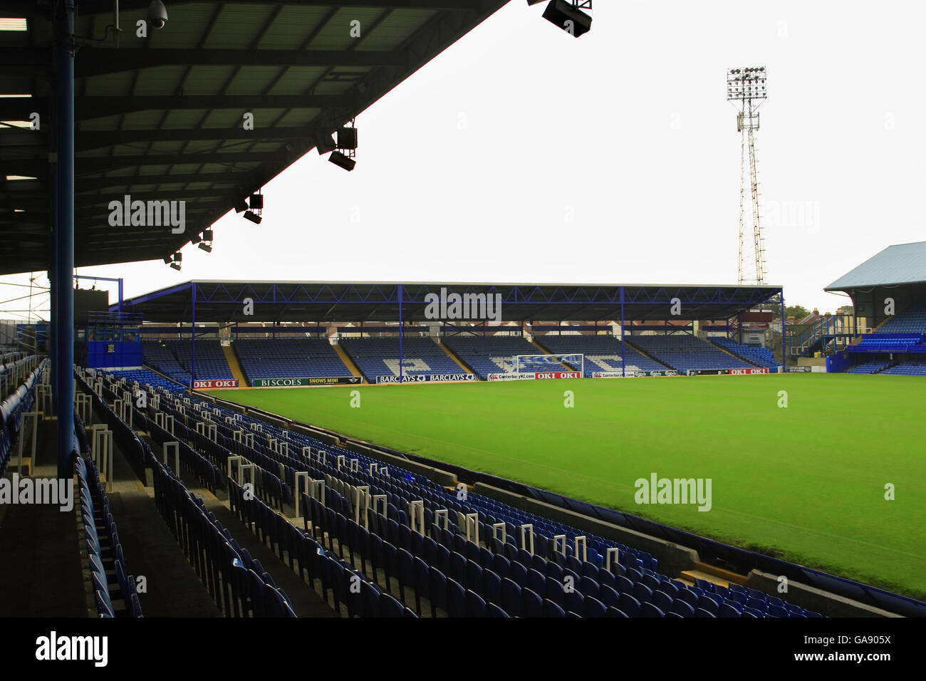 A general view of Fratton Park, home of Portsmouth, showing the Milton ...