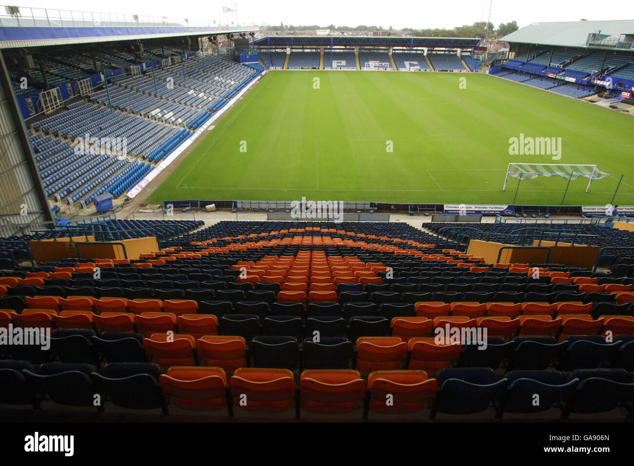 A general view of the pitch at fratton park hi-res stock photography ...