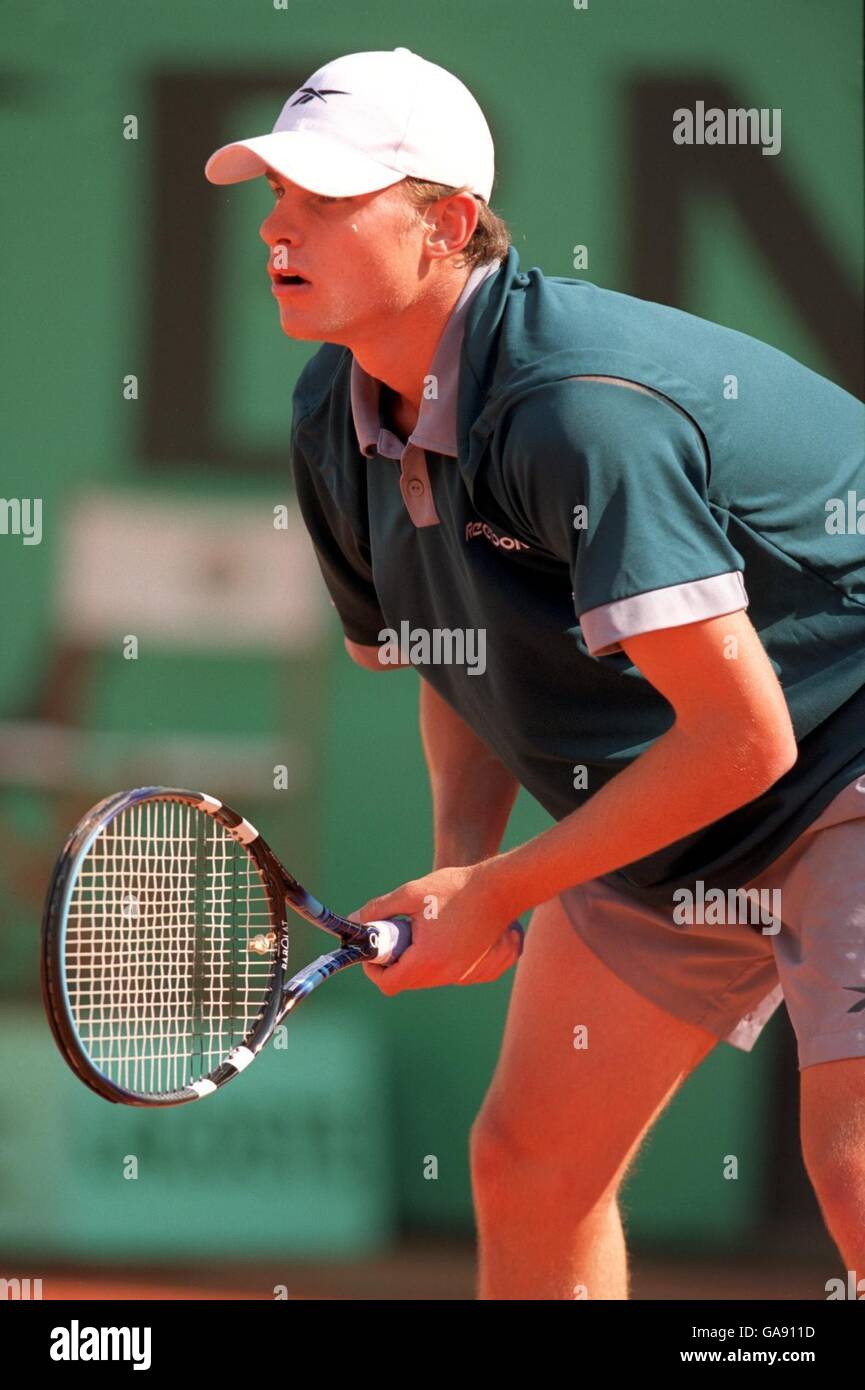 Tennis - French Open - Roland Garros. Andy Roddick in action against ...