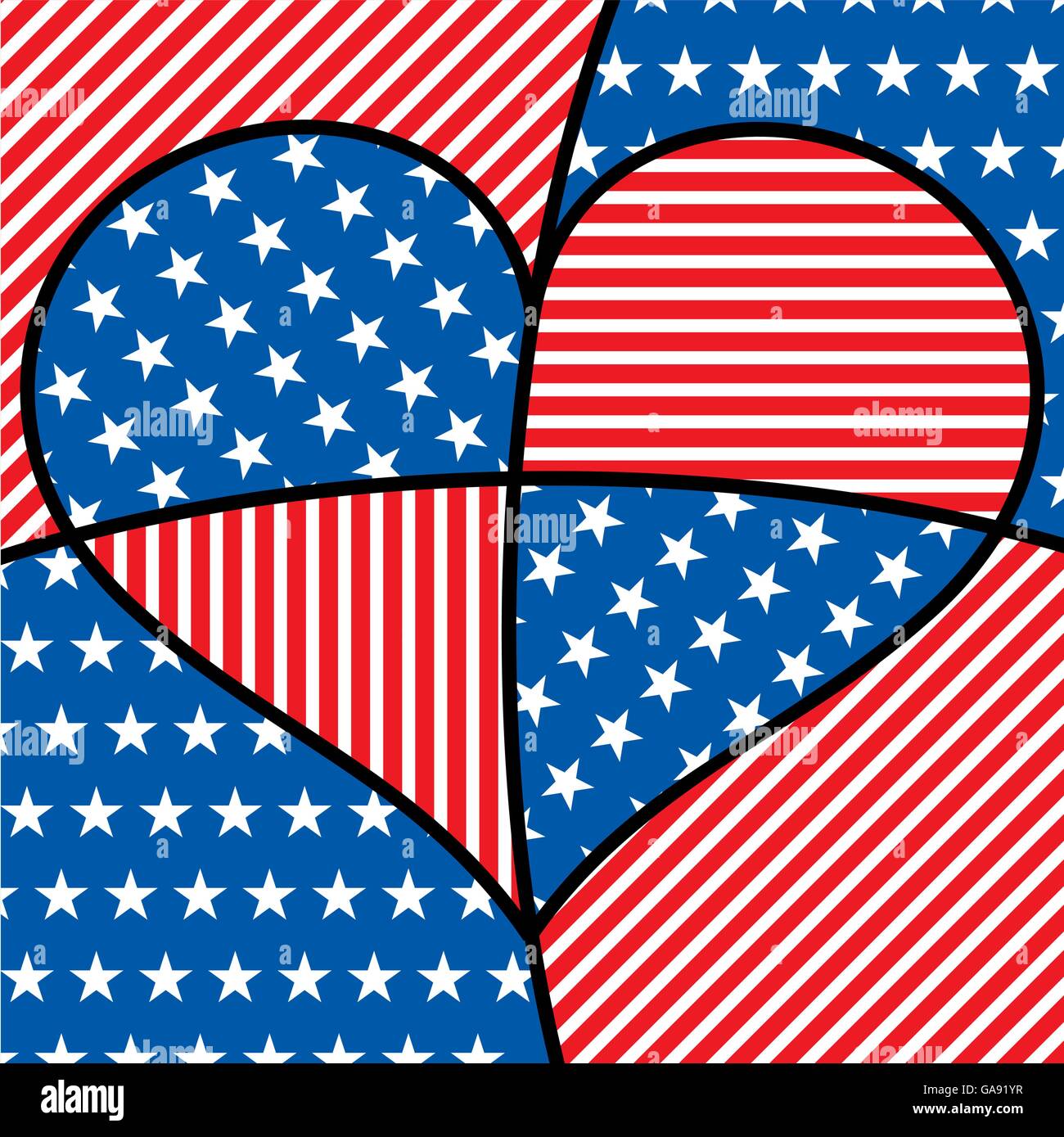 Bright abstract 4th of July heart in vector format Stock Vector Image ...