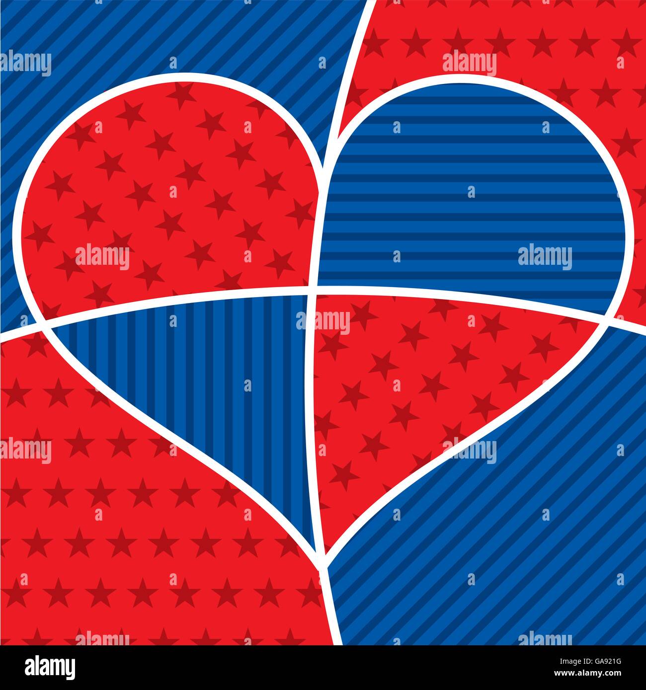 Bright abstract 4th of July heart in vector format Stock Vector Image ...
