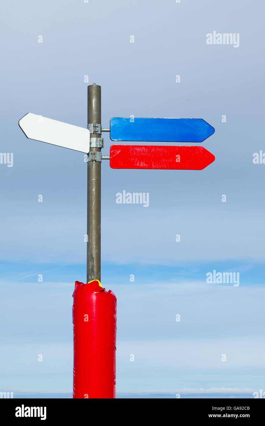 Skiing Direction Signs Stock Photo - Alamy