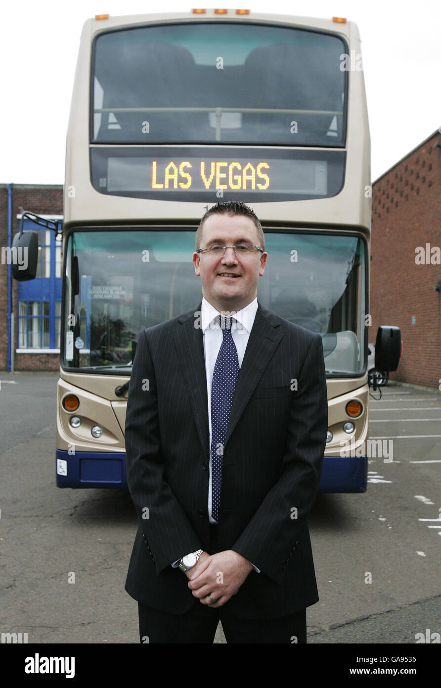 Colin Robertson, Chief Executive of Alexander Dennis, beside a newly ...