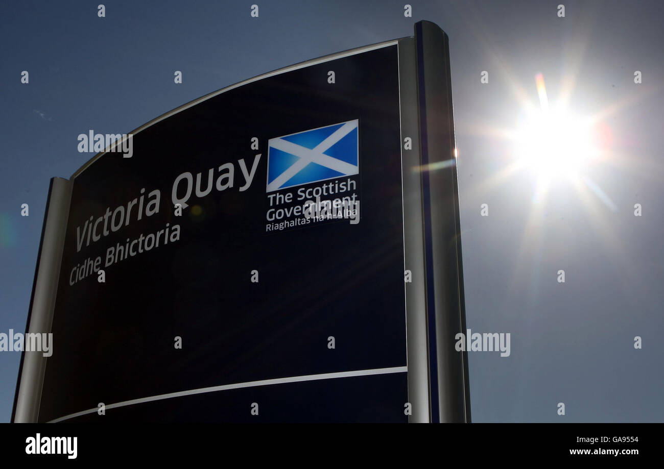 A sign at the Scottish Executive building in Edinburgh, now rebranded ...