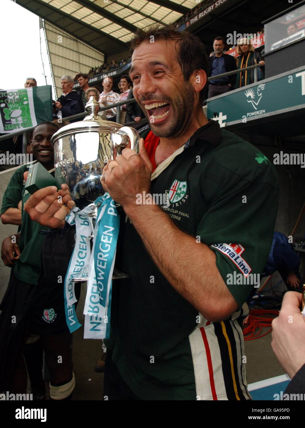 London Irish's Chris Sheasby celebrates with the Powergen Cup Stock ...