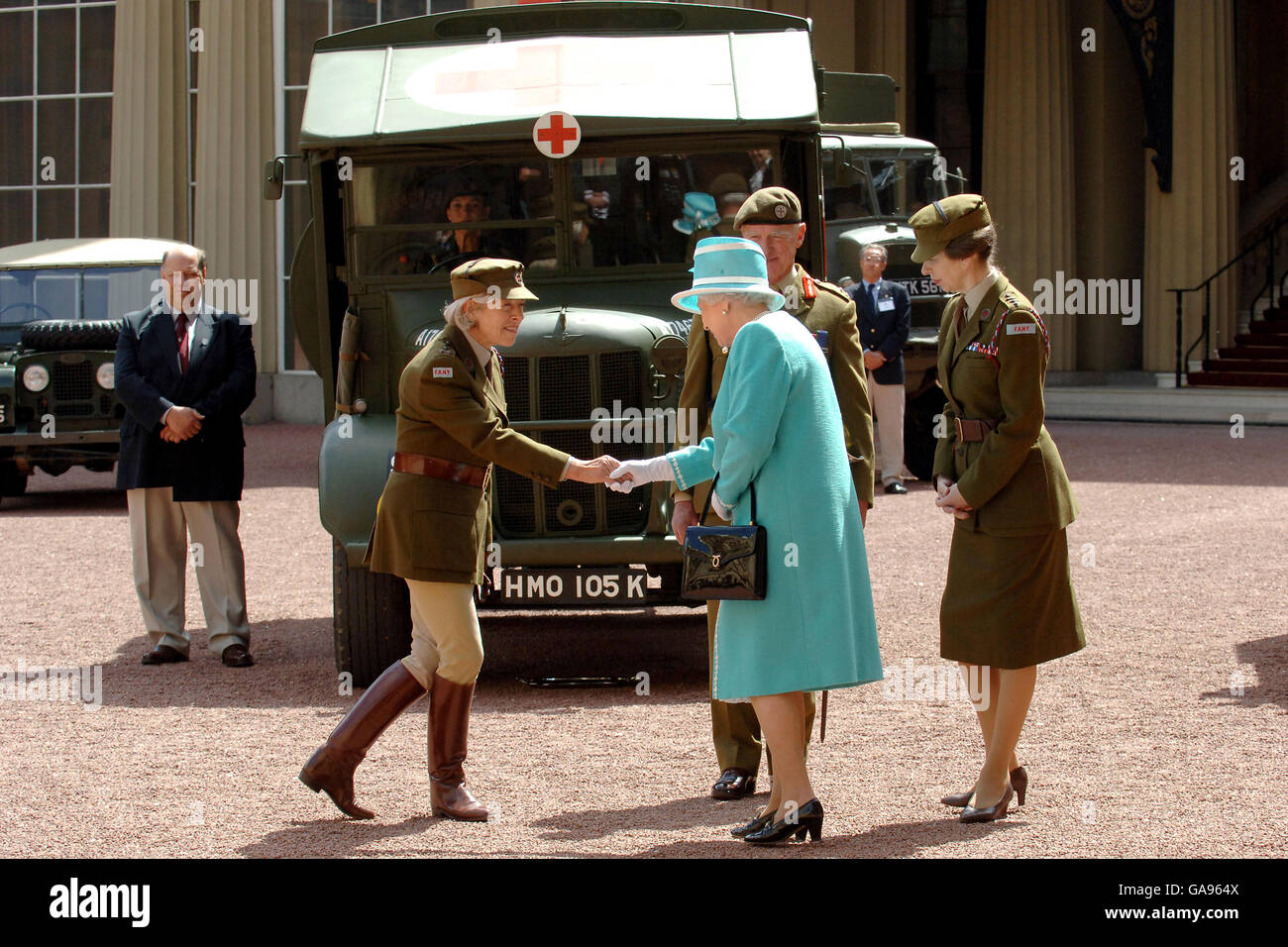 Inspects vintage vehicles used by first aid nursing yeomanry hi-res ...