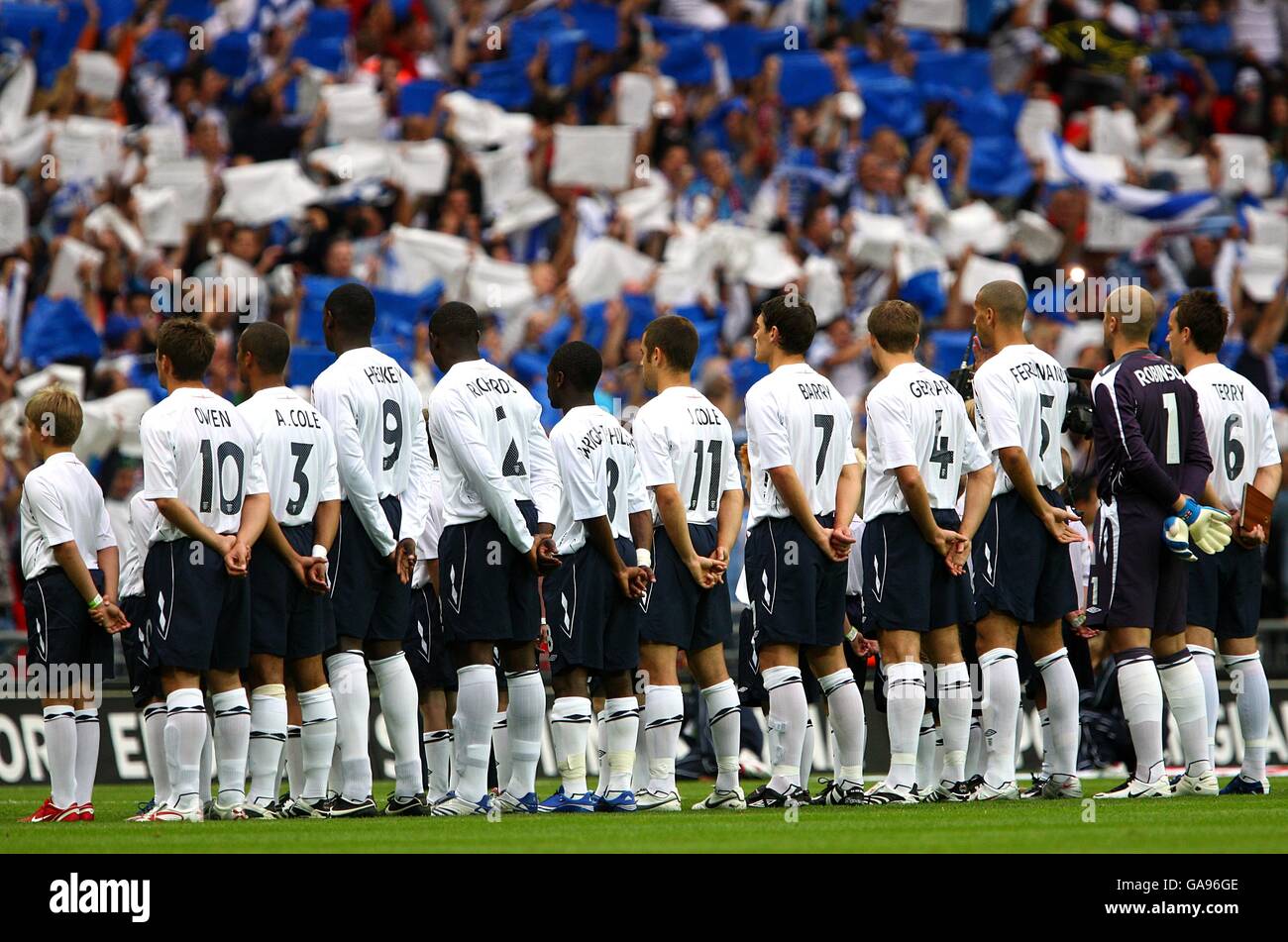 England and israel players line up prior to kick off hi-res stock ...