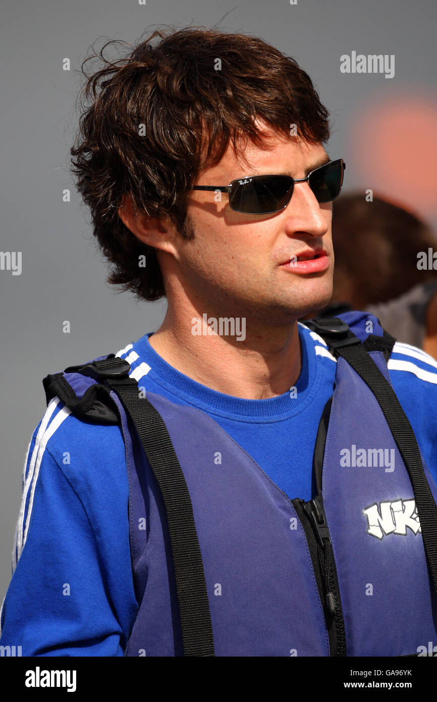 Giles Long takes part in the Celebrity and Paralympian dragon boat race ...