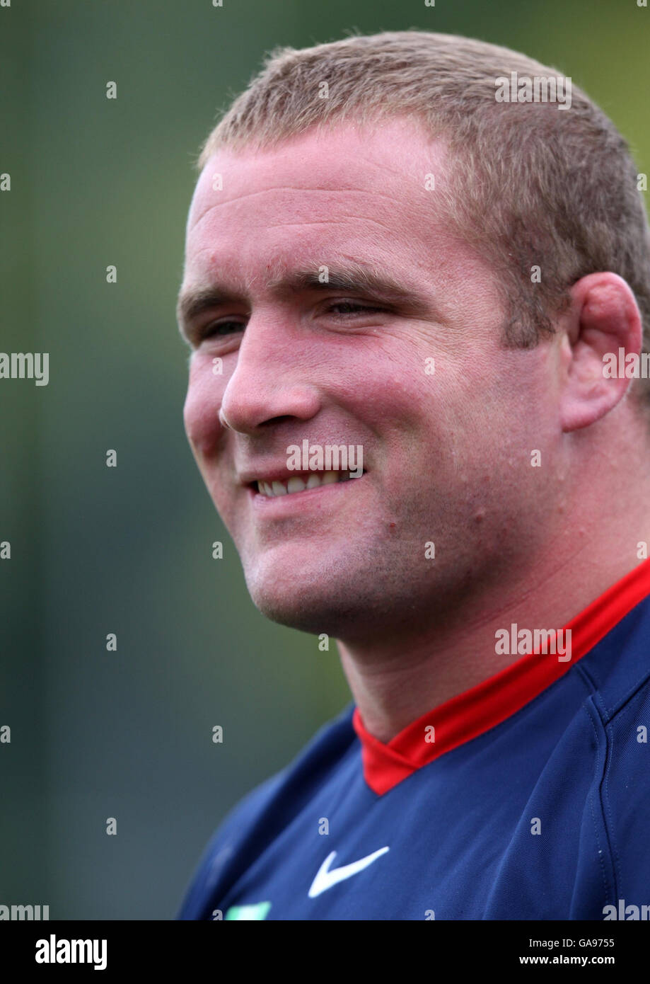 Phil Vickery during England's training session at Stade Montbaroun ...