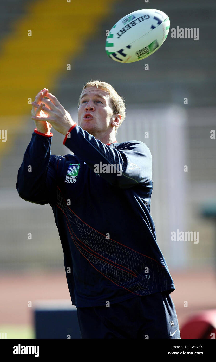 Englands tom rees training session stade montbauron hi-res stock ...