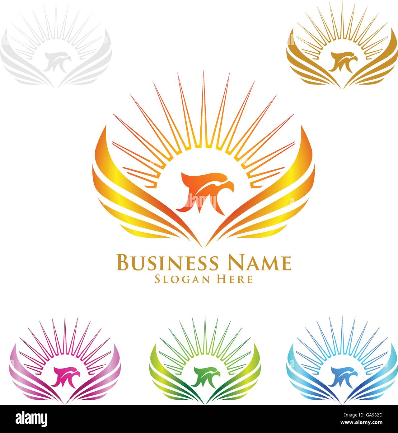 Eagle hawk falcon logo sport hi-res stock photography and images - Alamy