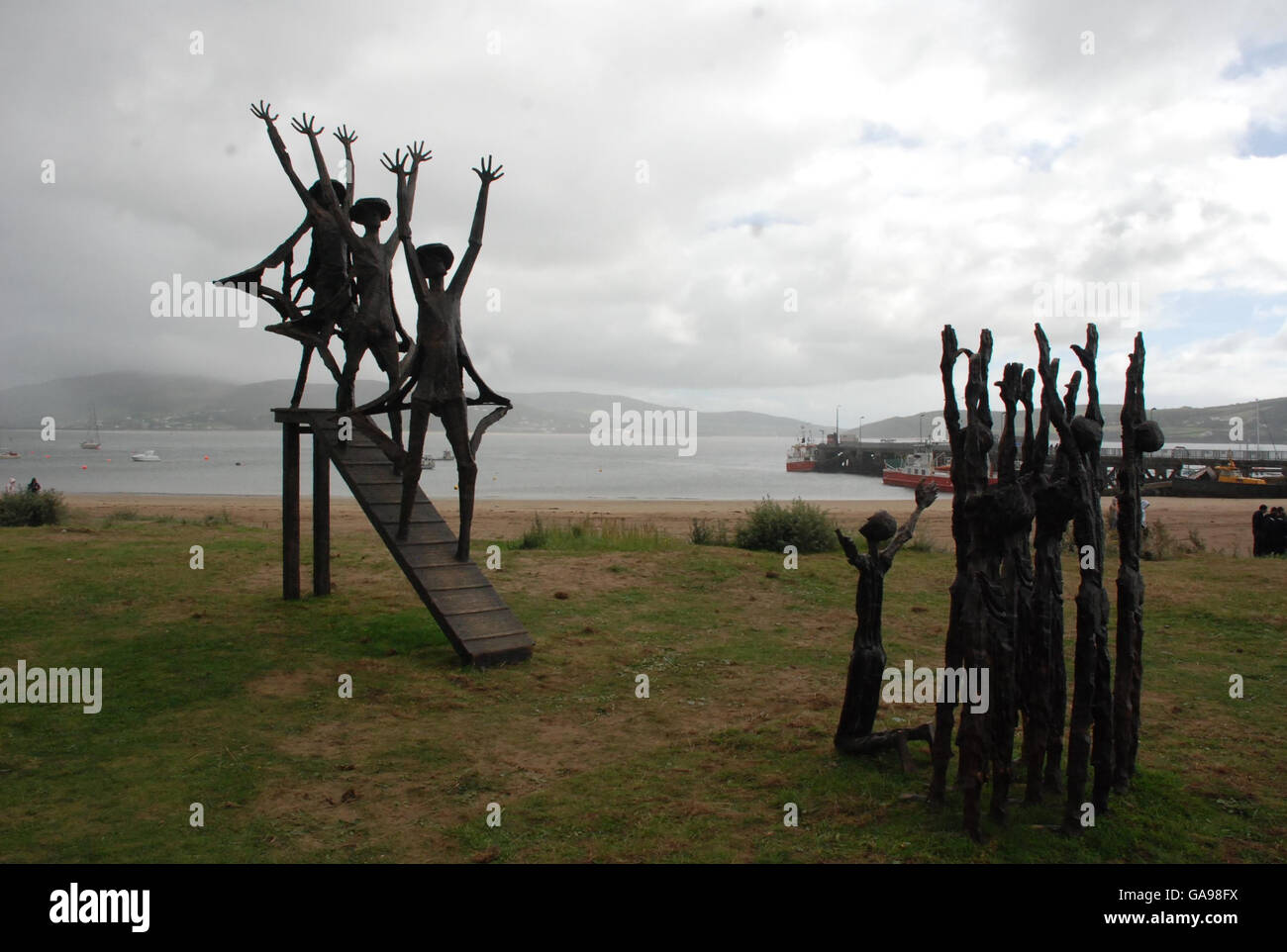 The John Behan sculpture which commemorates the leaving of 99 of Ulster ...
