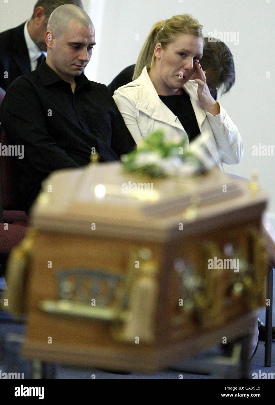 Mourners at the funeral of murdered prostitute Emma Caldwell, at Elim ...