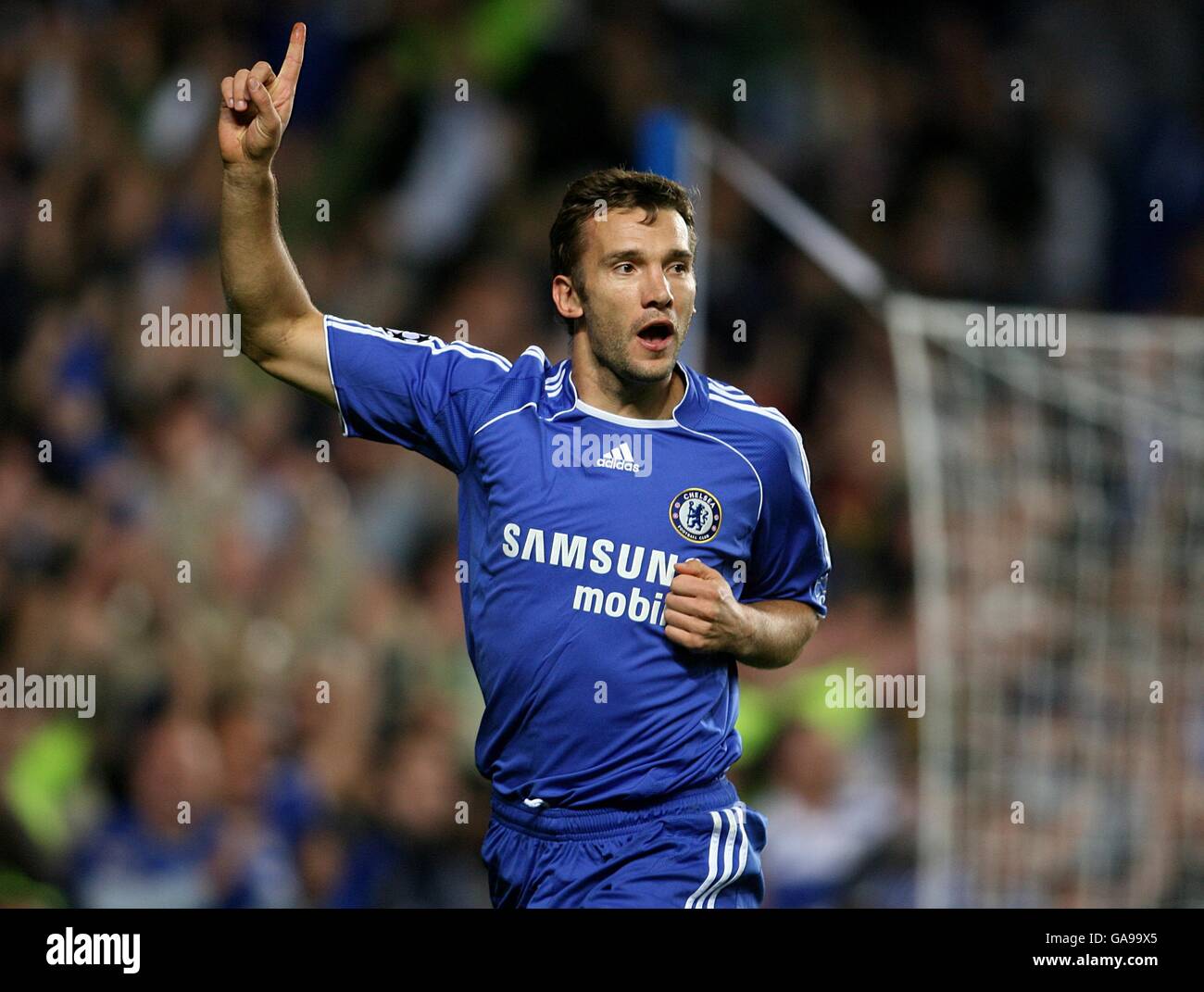 Chelsea's Andriy Shevchenko celebrates scoring the equalising goal ...