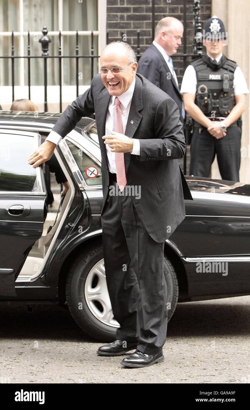 Former New York Mayor Rudy Guiliani arrives at 10 Downing Street to ...