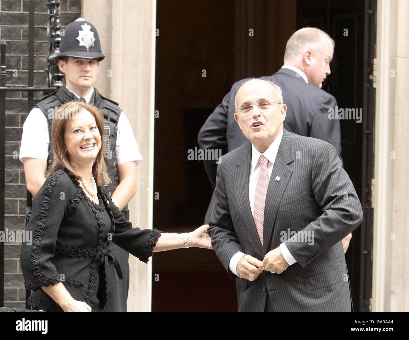 Former New York Mayor Rudy Guiliani arrives at 10 Downing Street to ...