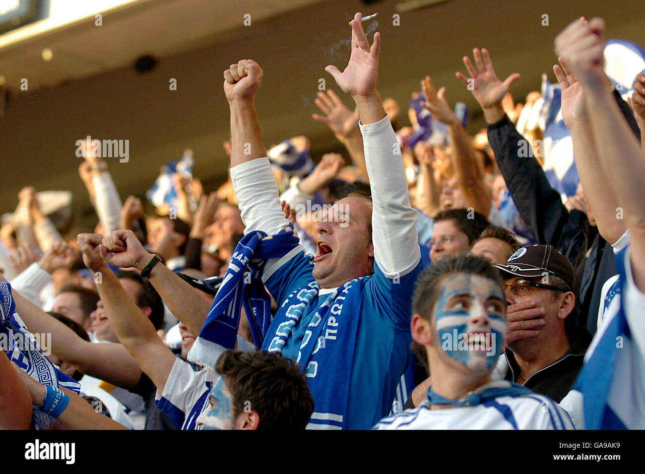 Greece fans celebrate in the stands hi-res stock photography and images ...