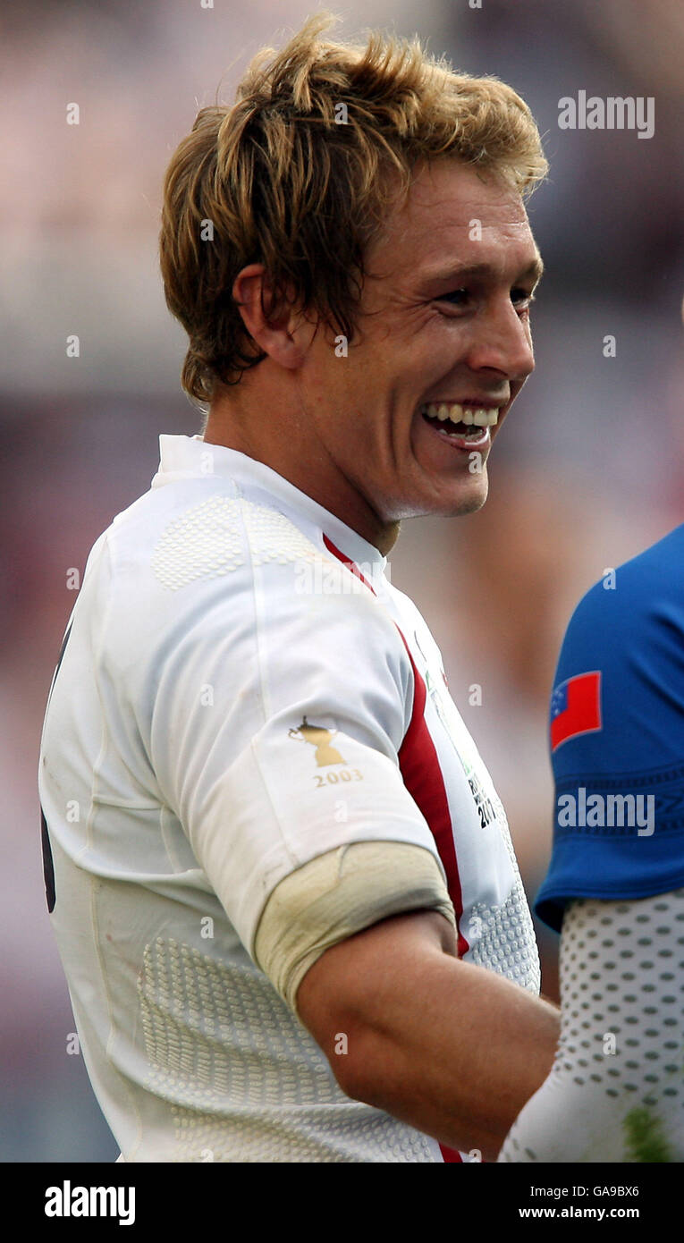 Englands jonny wilkinson is all smiles after englands win hi-res stock ...