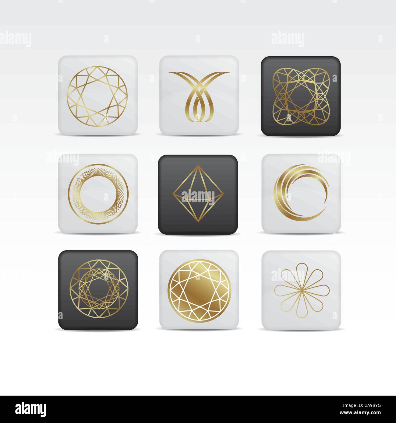 Diamond gold icon set Stock Vector Image & Art - Alamy