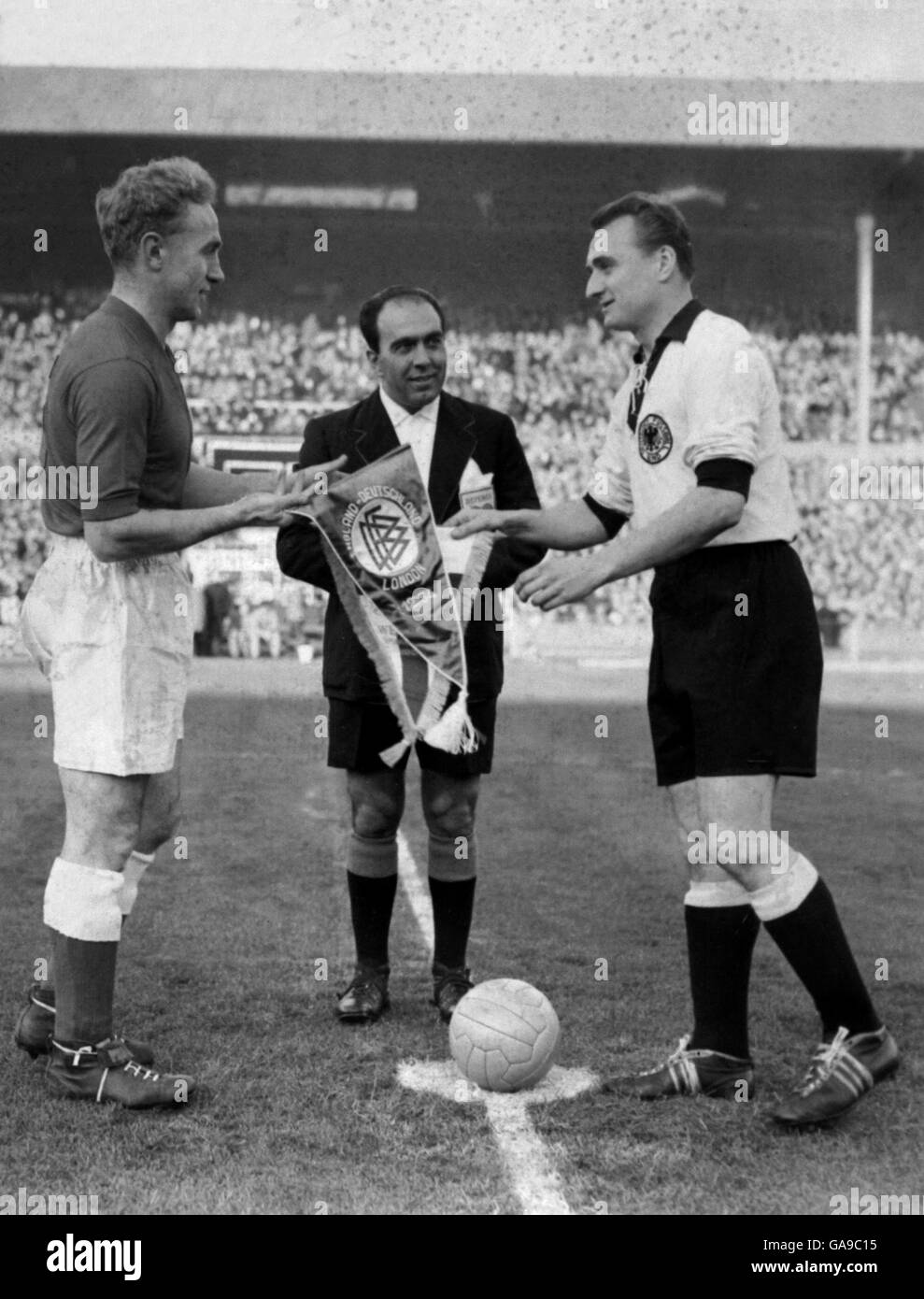 Soccer - Friendly - England v West Germany. England captain Billy ...