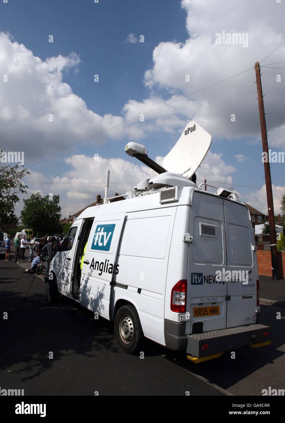 TV Broadcast vehicles Stock Photo - Alamy