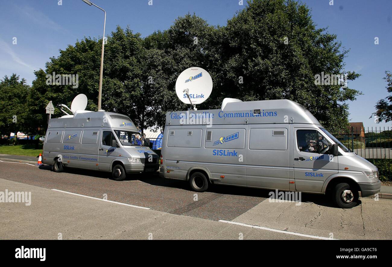 TV Broadcast vehicles Stock Photo - Alamy