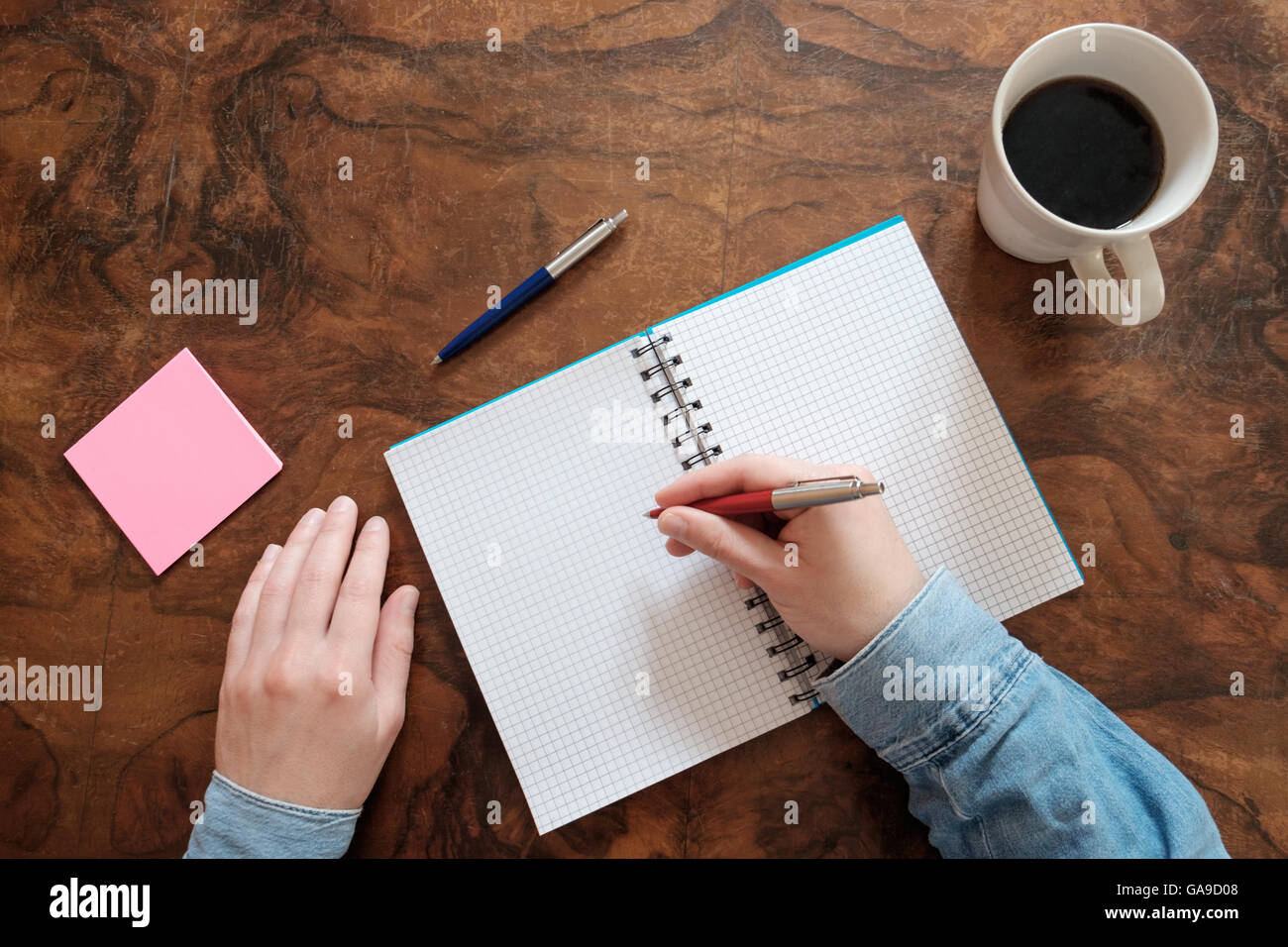 Book post its writing hi-res stock photography and images - Alamy
