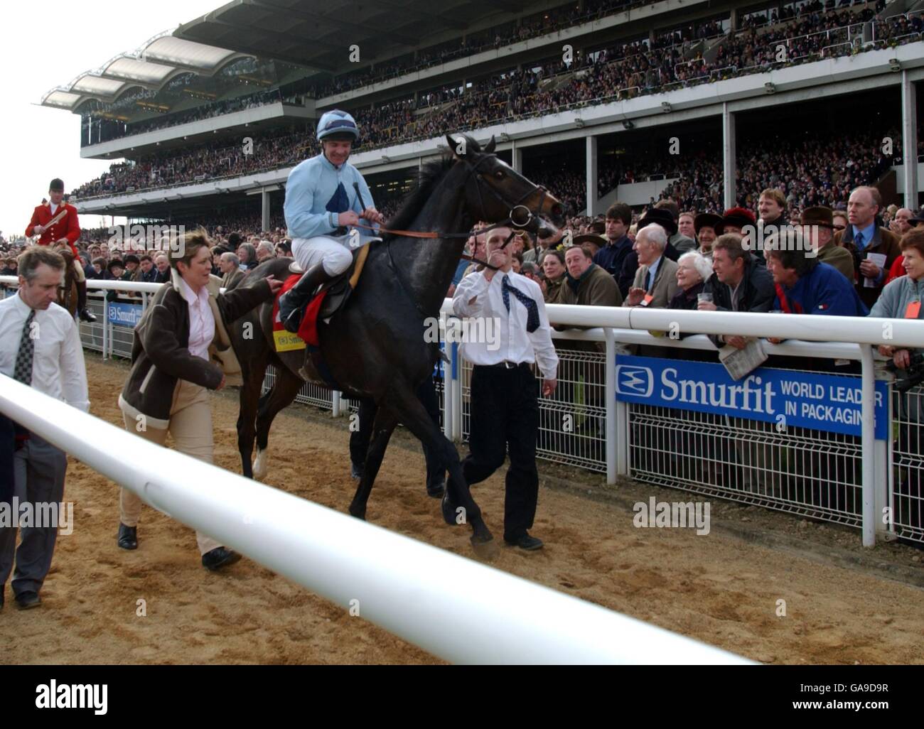 Dean Gallagher riding Hors La Loi III celebrates winning the Smurfit ...