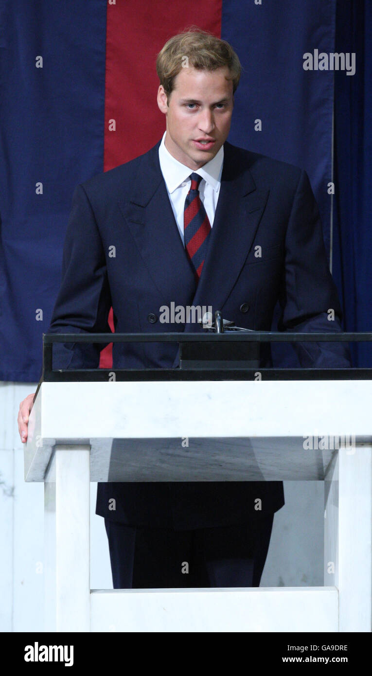 Prince William reads from a lectern during the Service of Thanksgiving ...