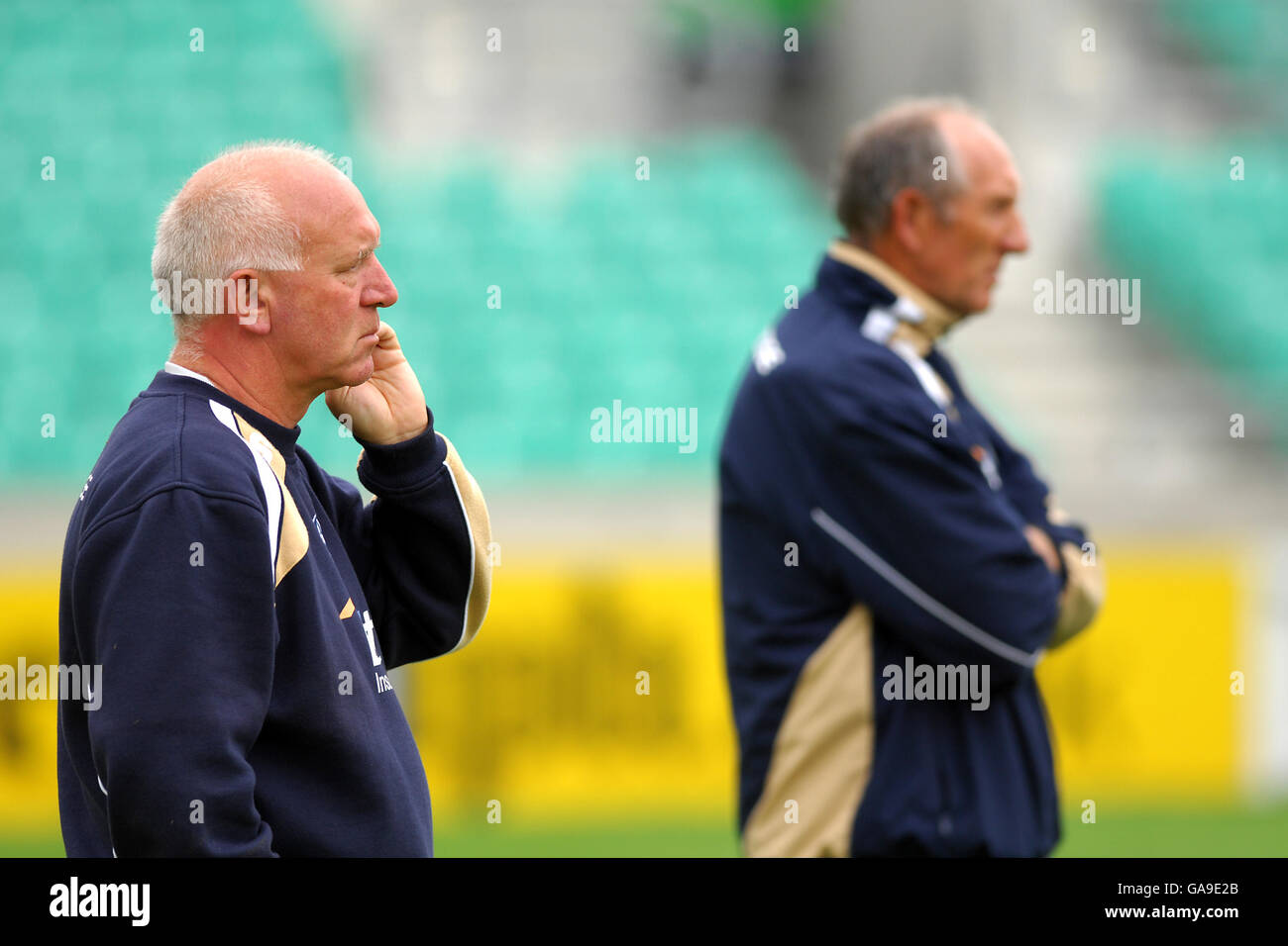 Surrey coach alan butcher l with bowling coach geoff arnold hi-res ...