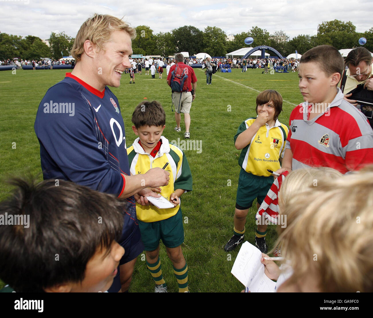 Rugby Union - England O2 Scrum In The Park - Regents Park Stock Photo ...