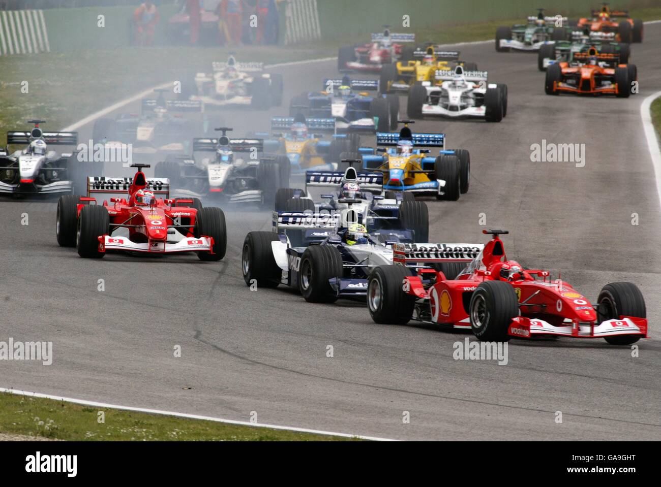 Formula One Motoracing - San Marino Grand Prix - Race. Ferrari's ...