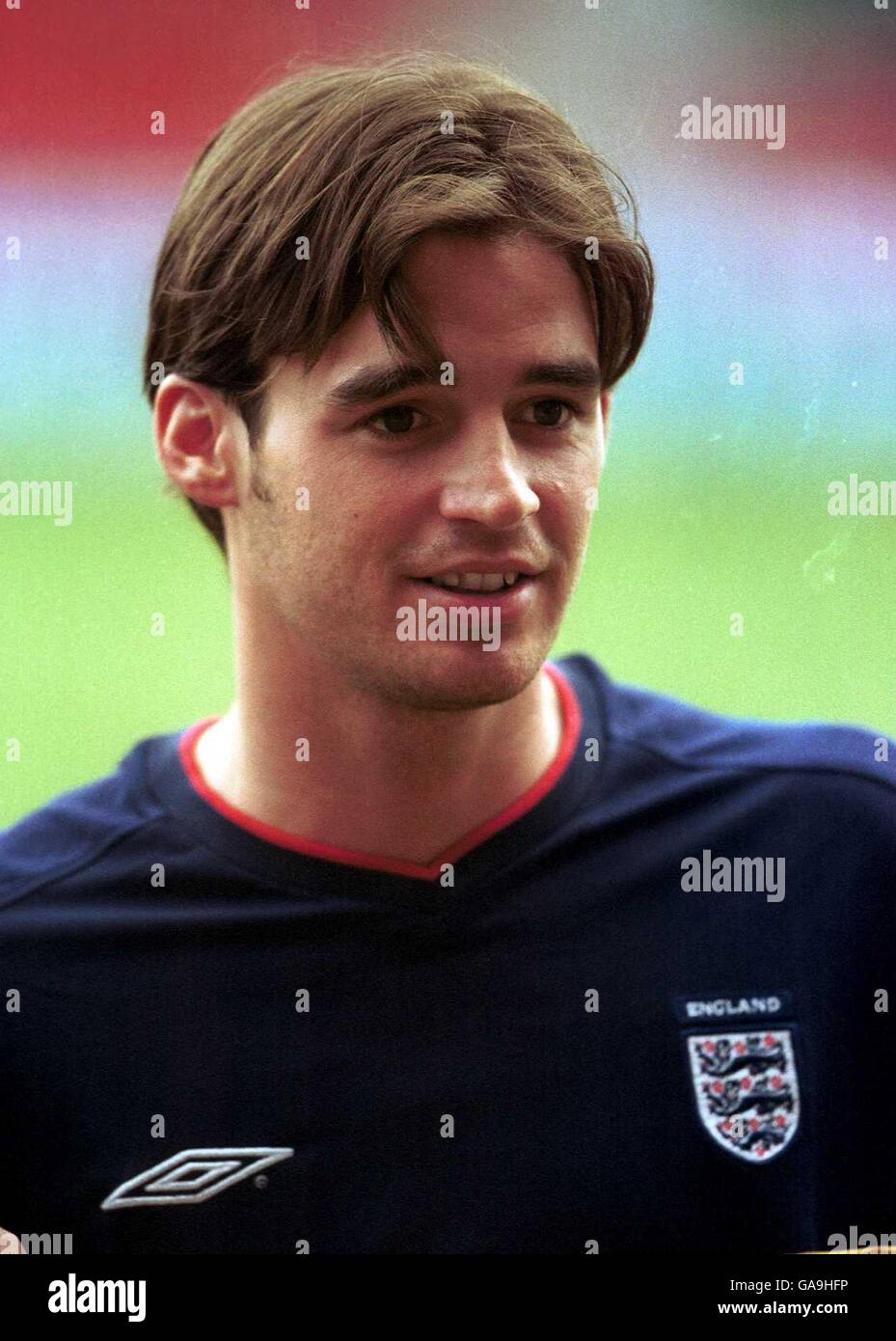 England's Matt Jansen at todays training session at Wrexham Stock Photo ...