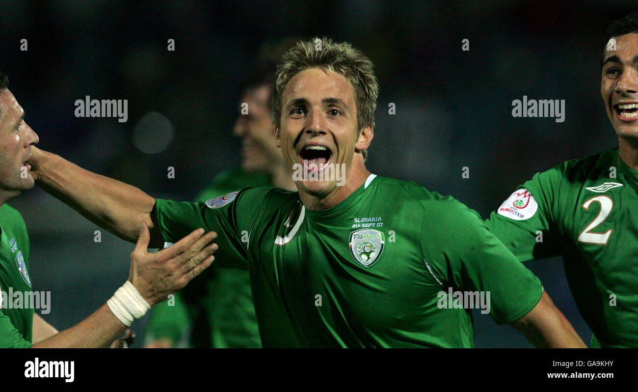 Republic of Ireland's Kevin Doyle celebrates scoring during the UEFA ...