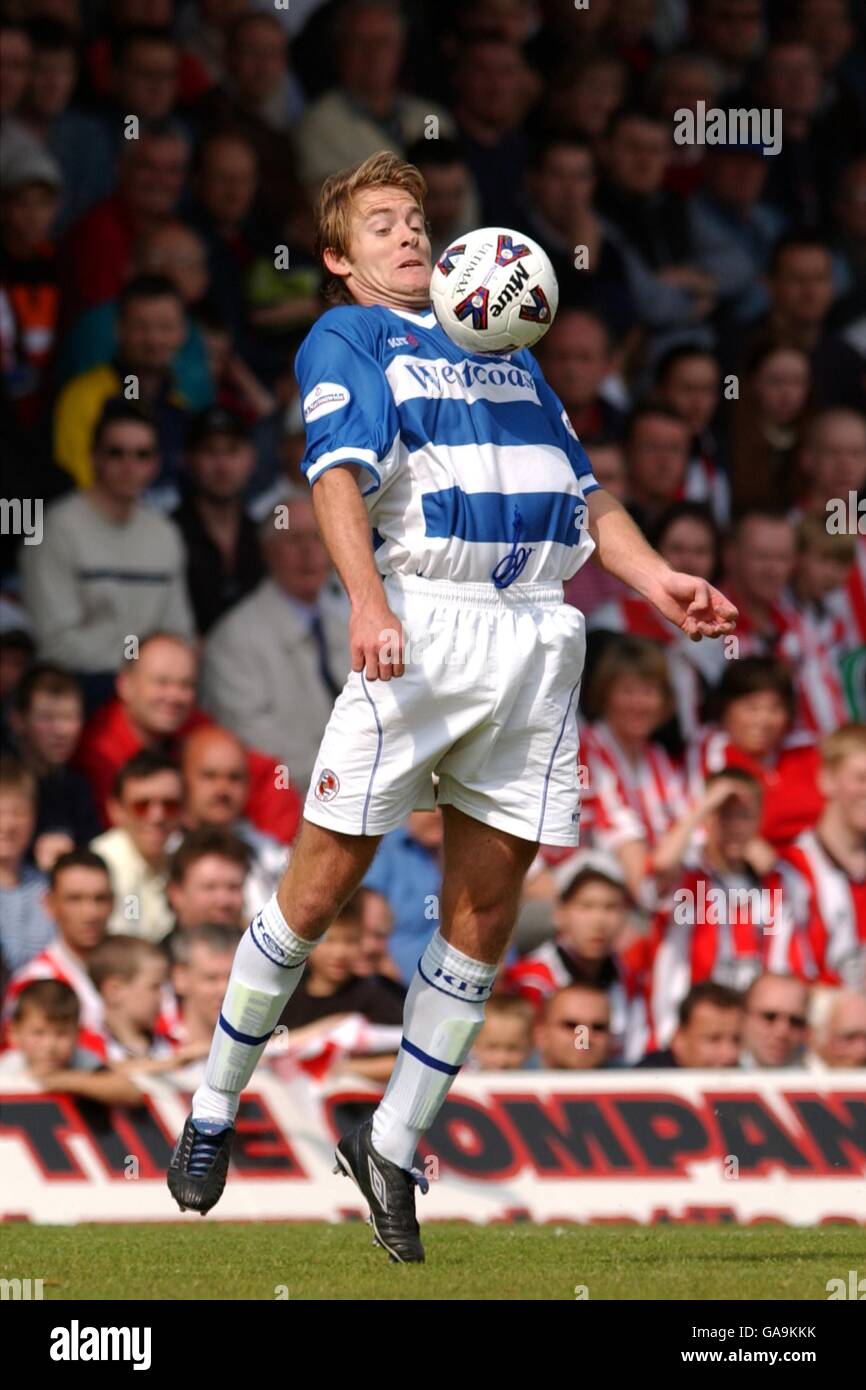 Readings martin butler controls the ball on his chest hi-res stock ...
