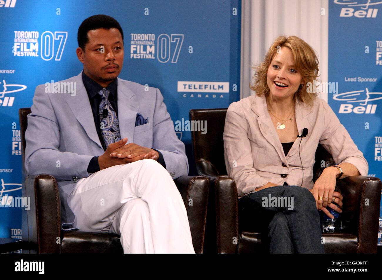 Jodie Foster and Terrence Howard attend a press conference for the film ...