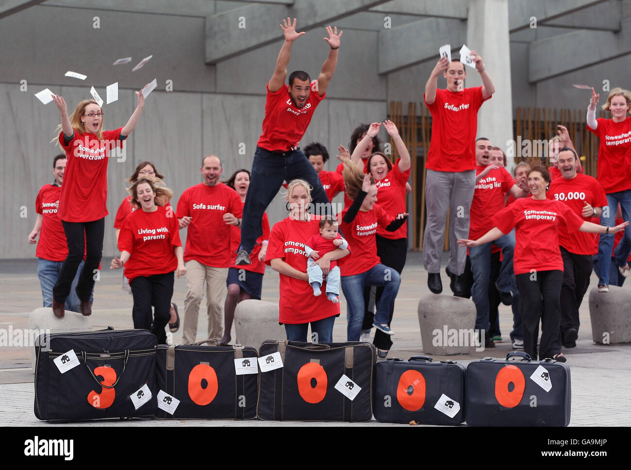 A protest today at the Scottish Parliament in Edinburgh, where Shelter ...