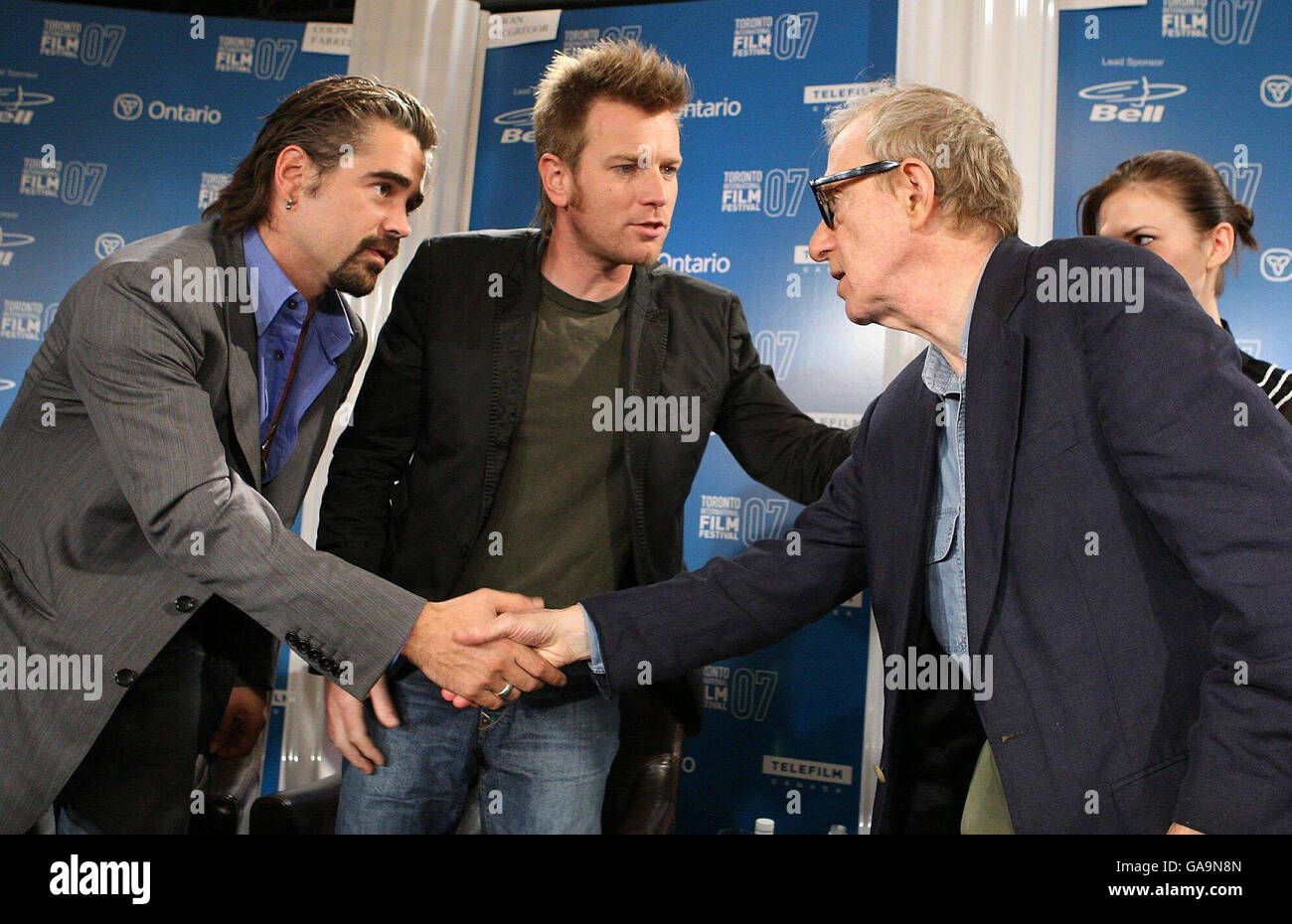 Colin Farrell, Ewan McGregor and Woody Allen at a press conference for ...