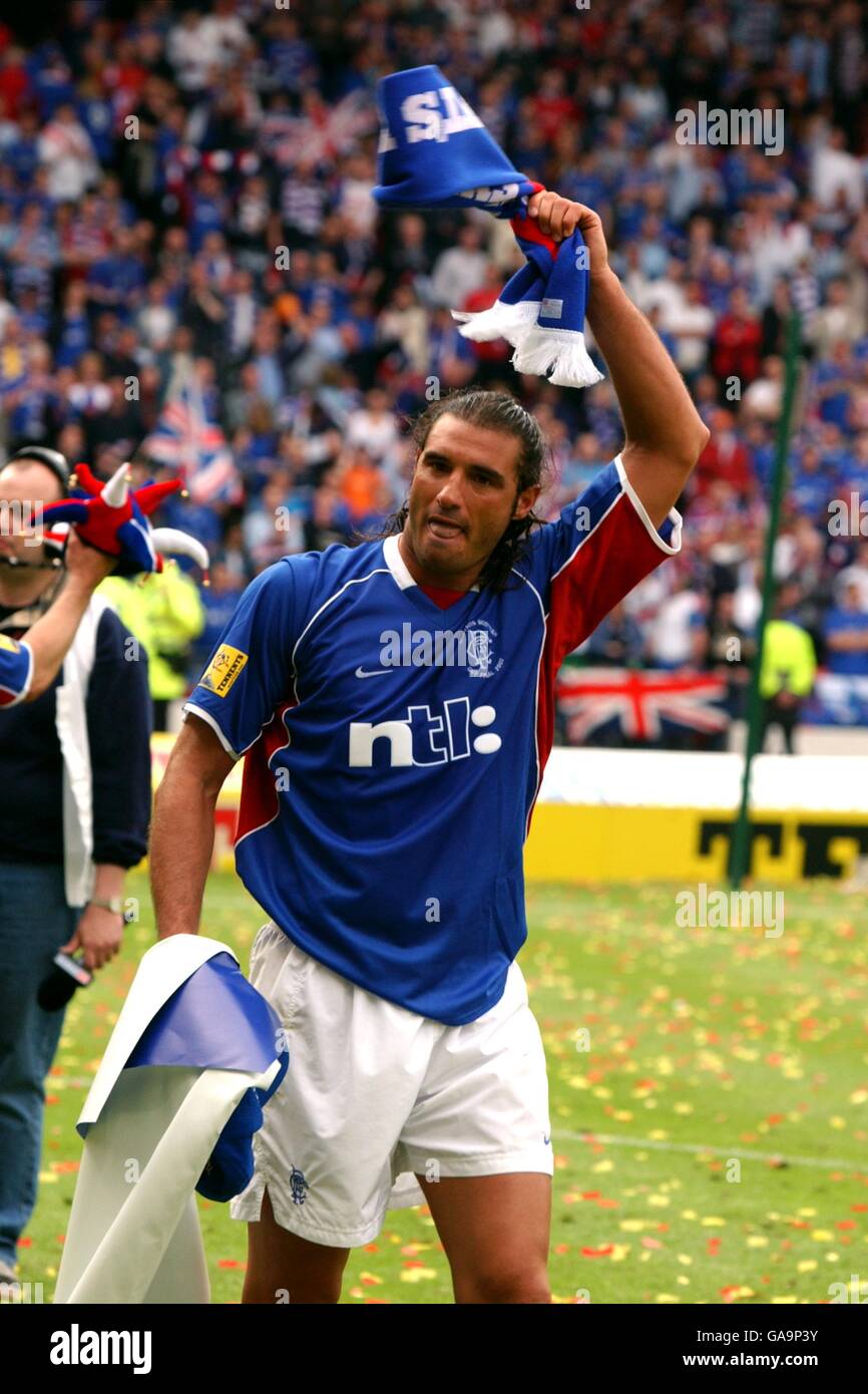 Rangers lorenzo amoruso celebrates winning tennents scottish cup ...