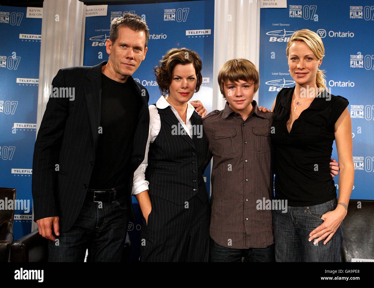 (L-R) Kevin Bacon, Marcia Gay Harden, Miles Heizer and Alison Eastwood ...