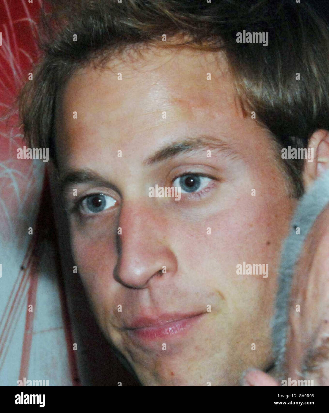 Prince William during the half-time break in the World Cup Rugby match ...