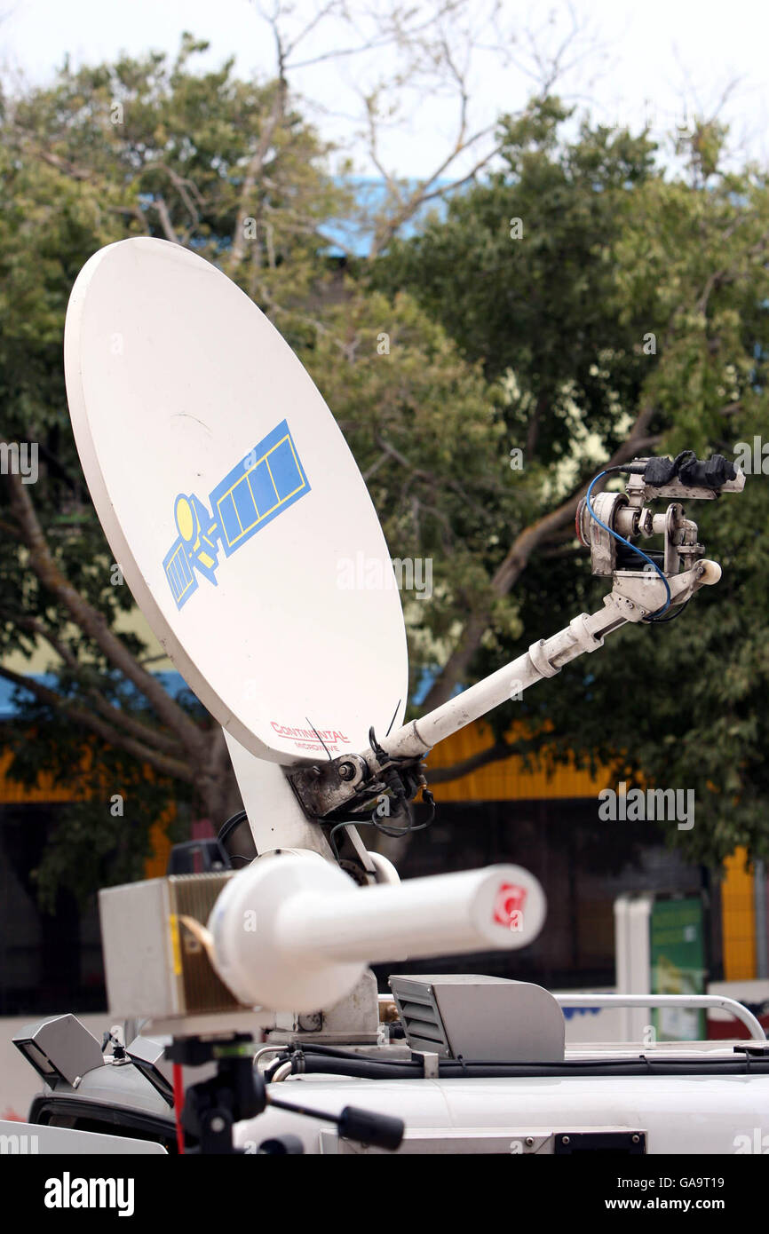 TV Broadcast vehicles Stock Photo - Alamy