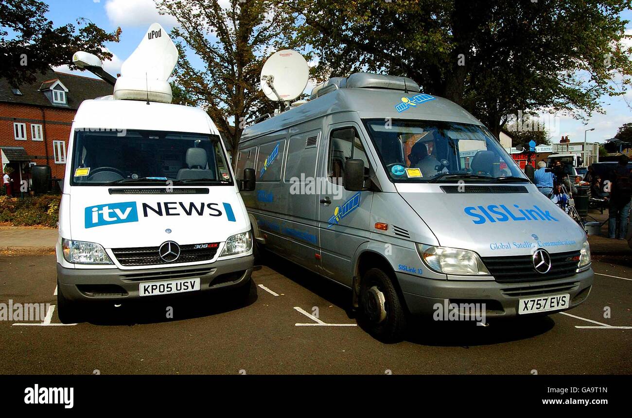 TV Broadcast vehicles Stock Photo - Alamy