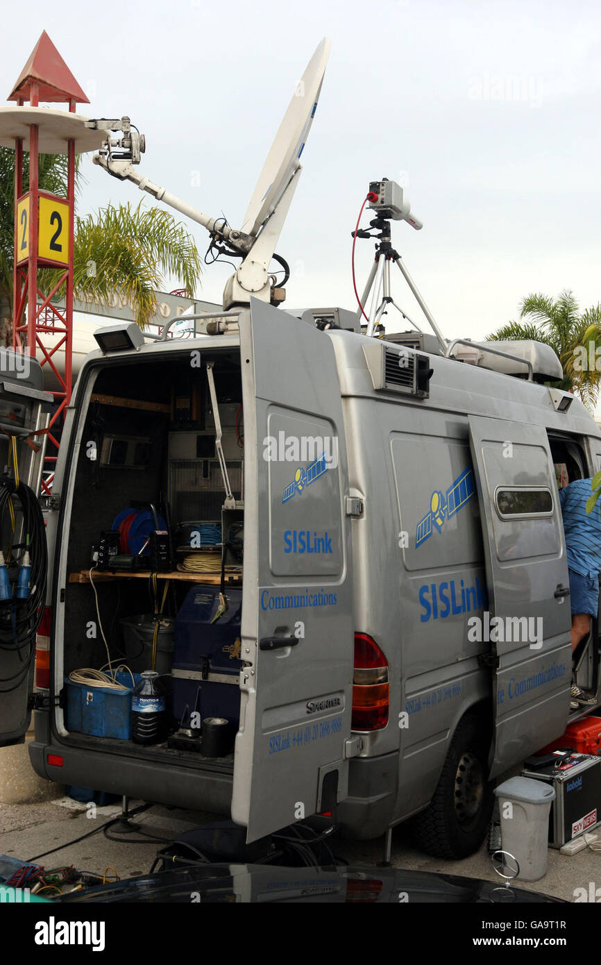 TV Broadcast vehicles Stock Photo - Alamy