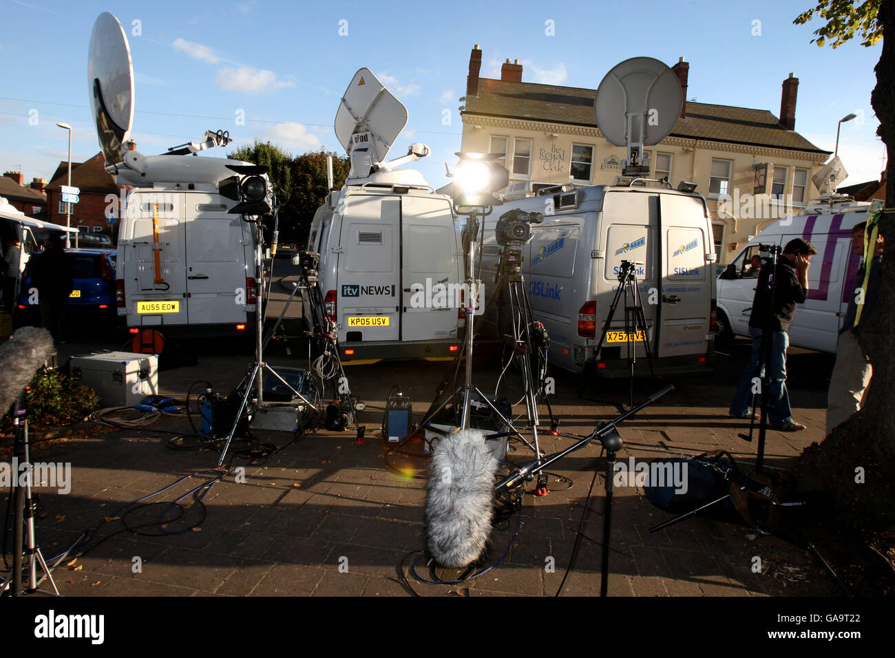 TV Broadcast vehicles Stock Photo - Alamy
